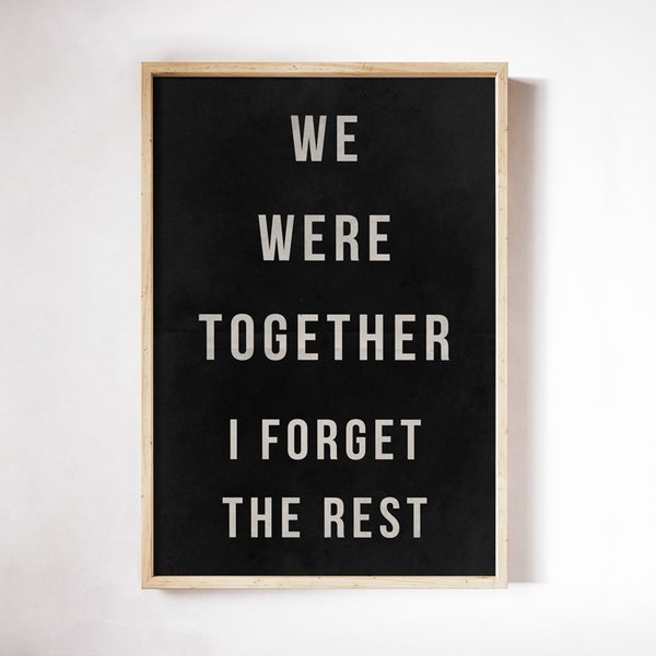 We Were Together Poster - Etsy