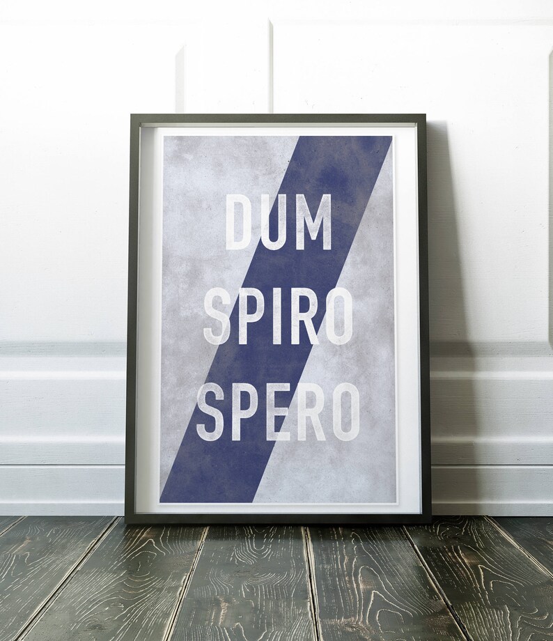 Dum Spiro Spero - While I Breath, I Hope - Woodblock Style Print on ...