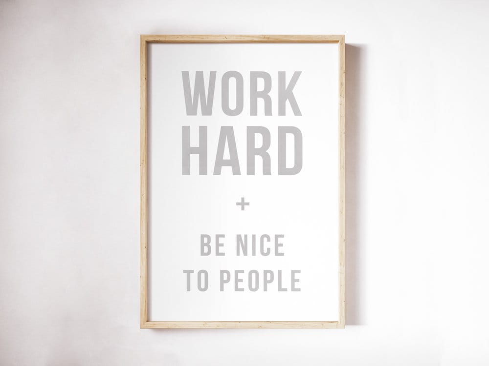 Work Hard and Be Nice to People Print on Canvas Variations | Etsy