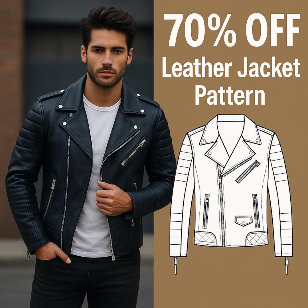 Men Biker Jacket Sewing Pattern | Leather Jacket Pattern PDF | Winter ...