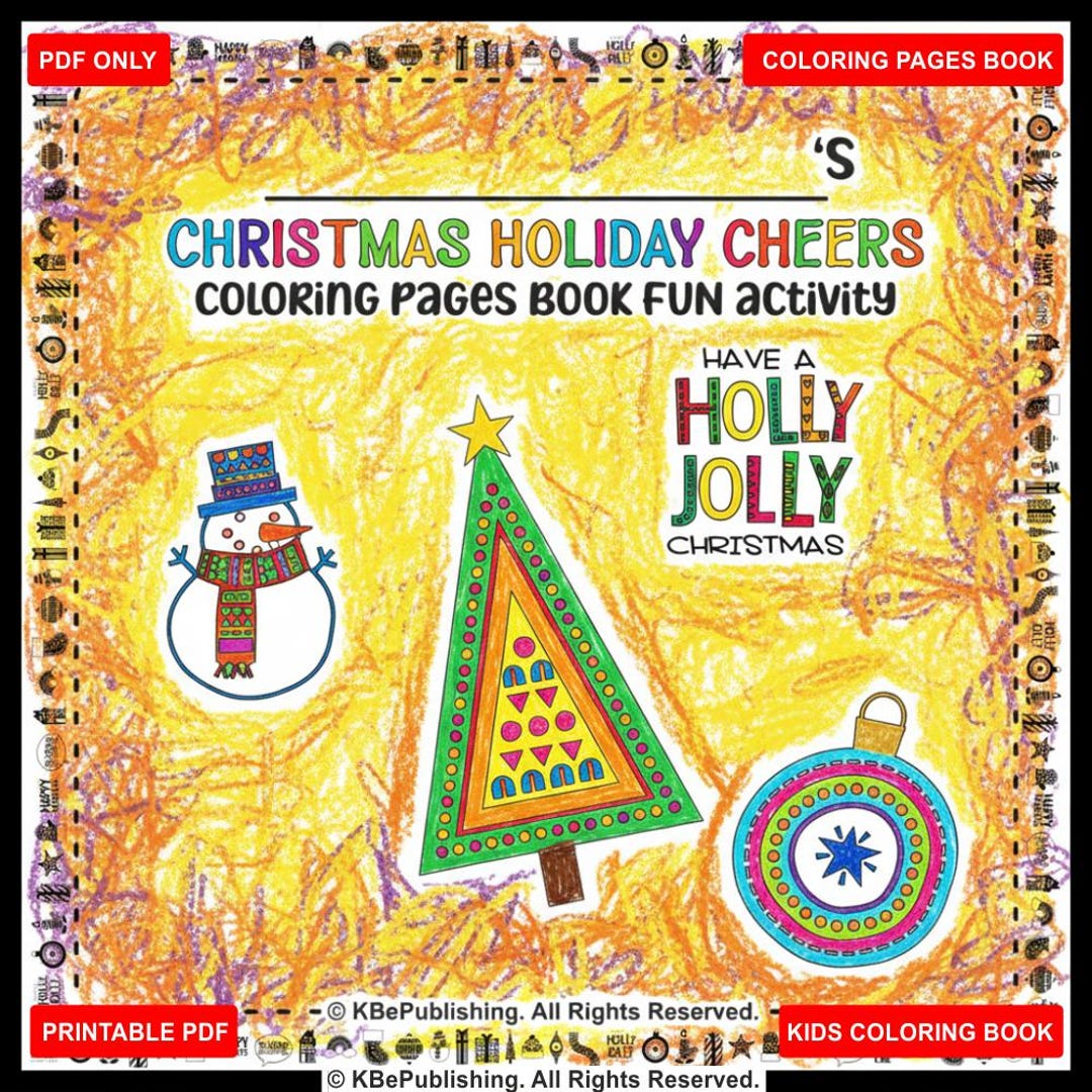 Christmas Holiday Coloring Pages Book Printable Kids Fun Artwork ...