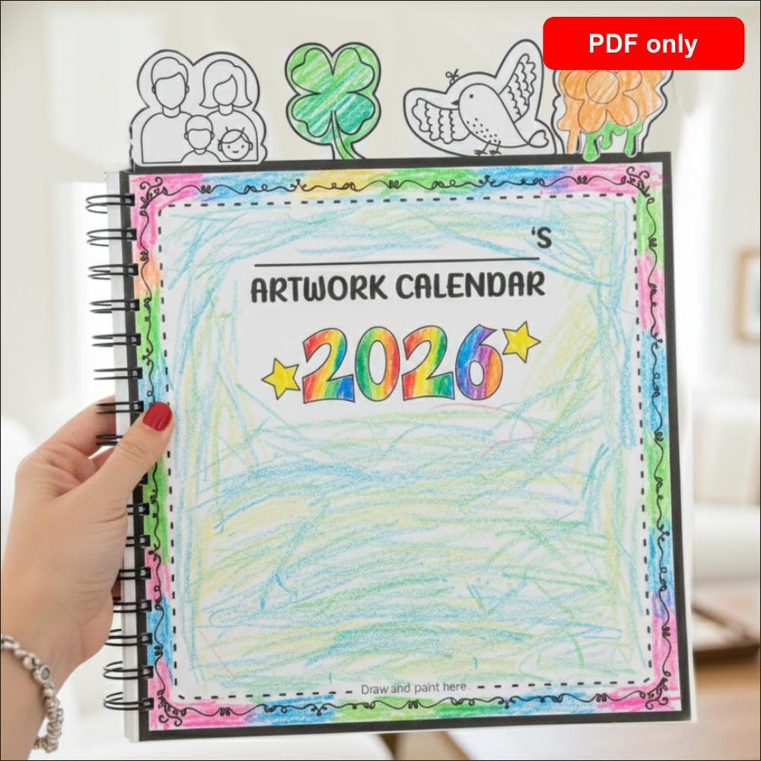Coloring Pages Calendar for Kids 2026, Fun Artwork Activities (digital ...
