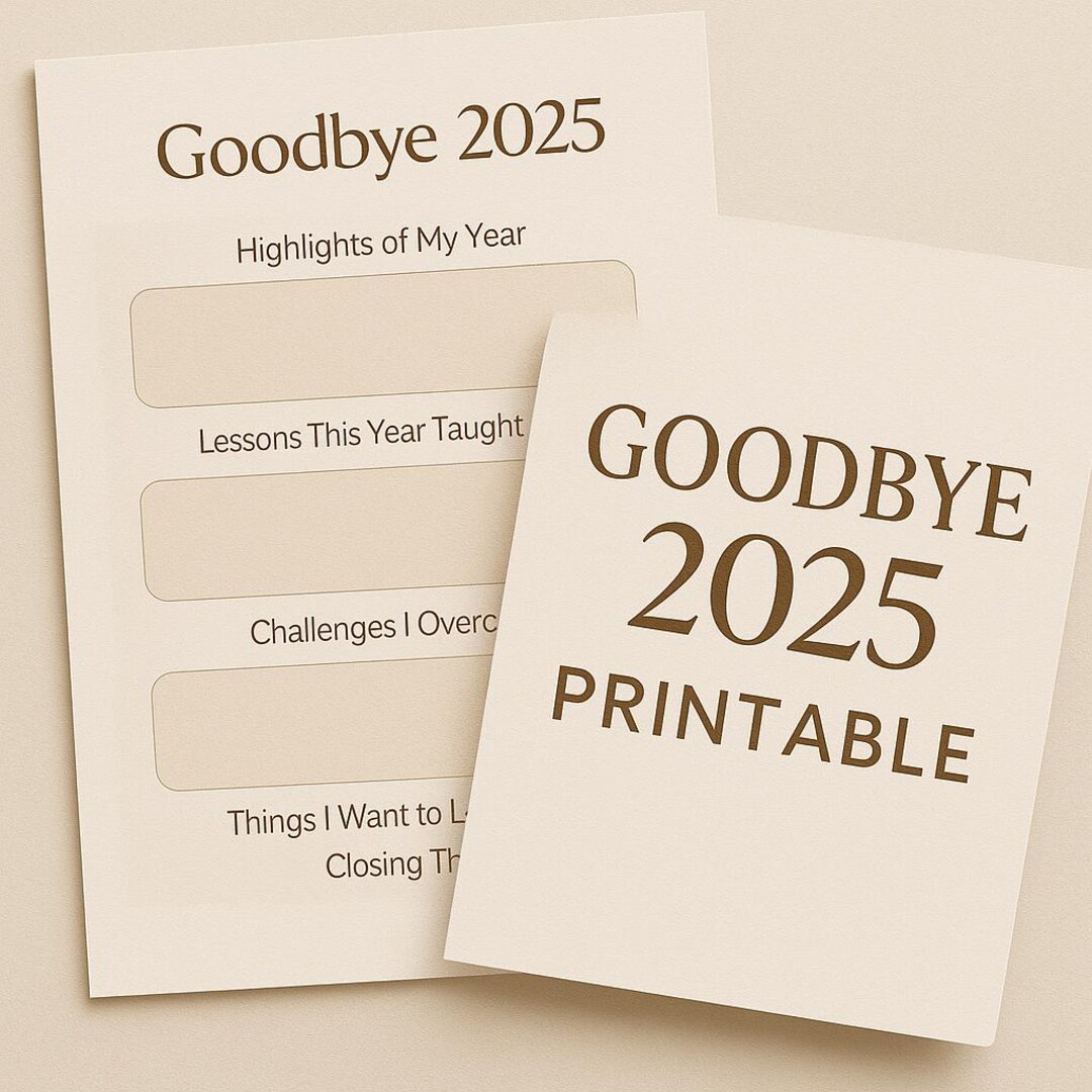 Goodbye 2025 Printable | Year-end Reflection Worksheet - Etsy