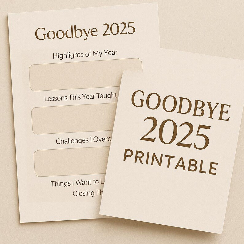 Goodbye 2025 Printable | Year-end Reflection Worksheet - Etsy