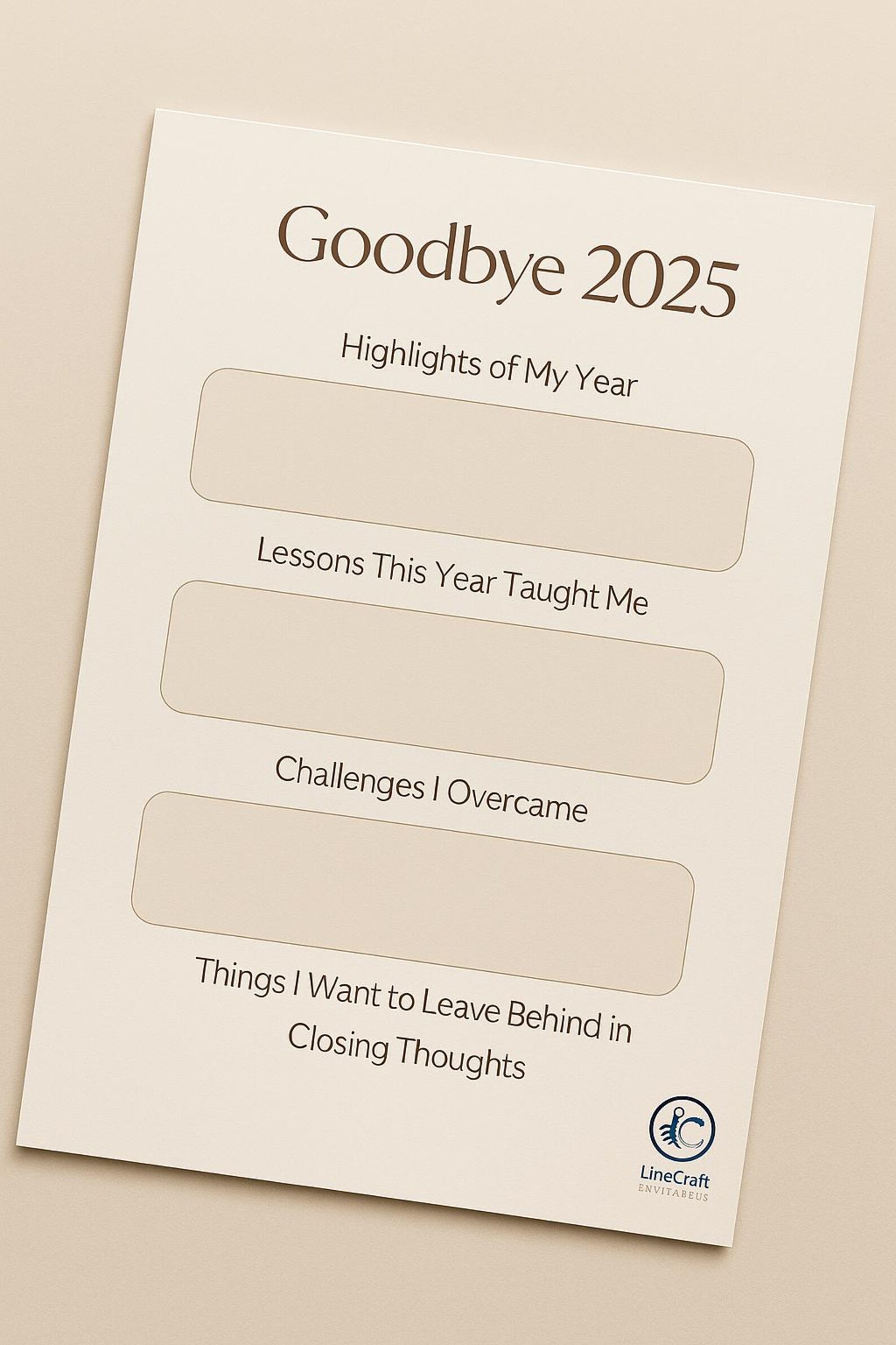 Goodbye 2025 Printable | Year-end Reflection Worksheet - Etsy
