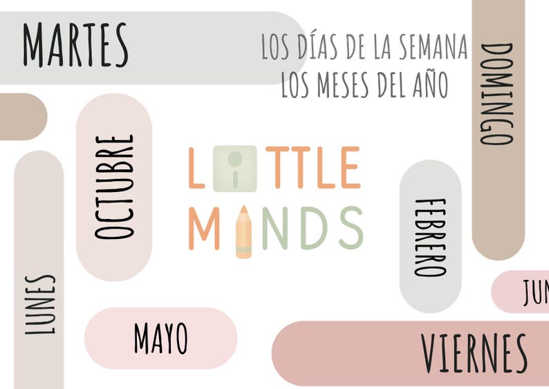 Los Días De La Semana Y Meses Del Año Póster Montessori:| Lámina ...