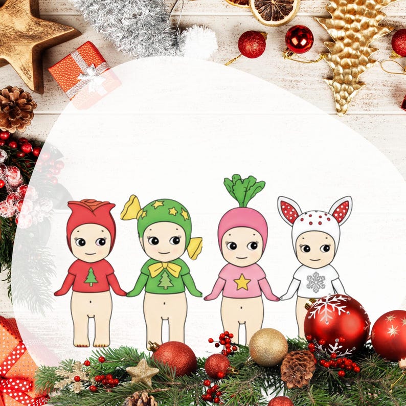 Sonny Angel Advent Calendar Clip Art PNG Bundle, 20 Holiday Digital ...