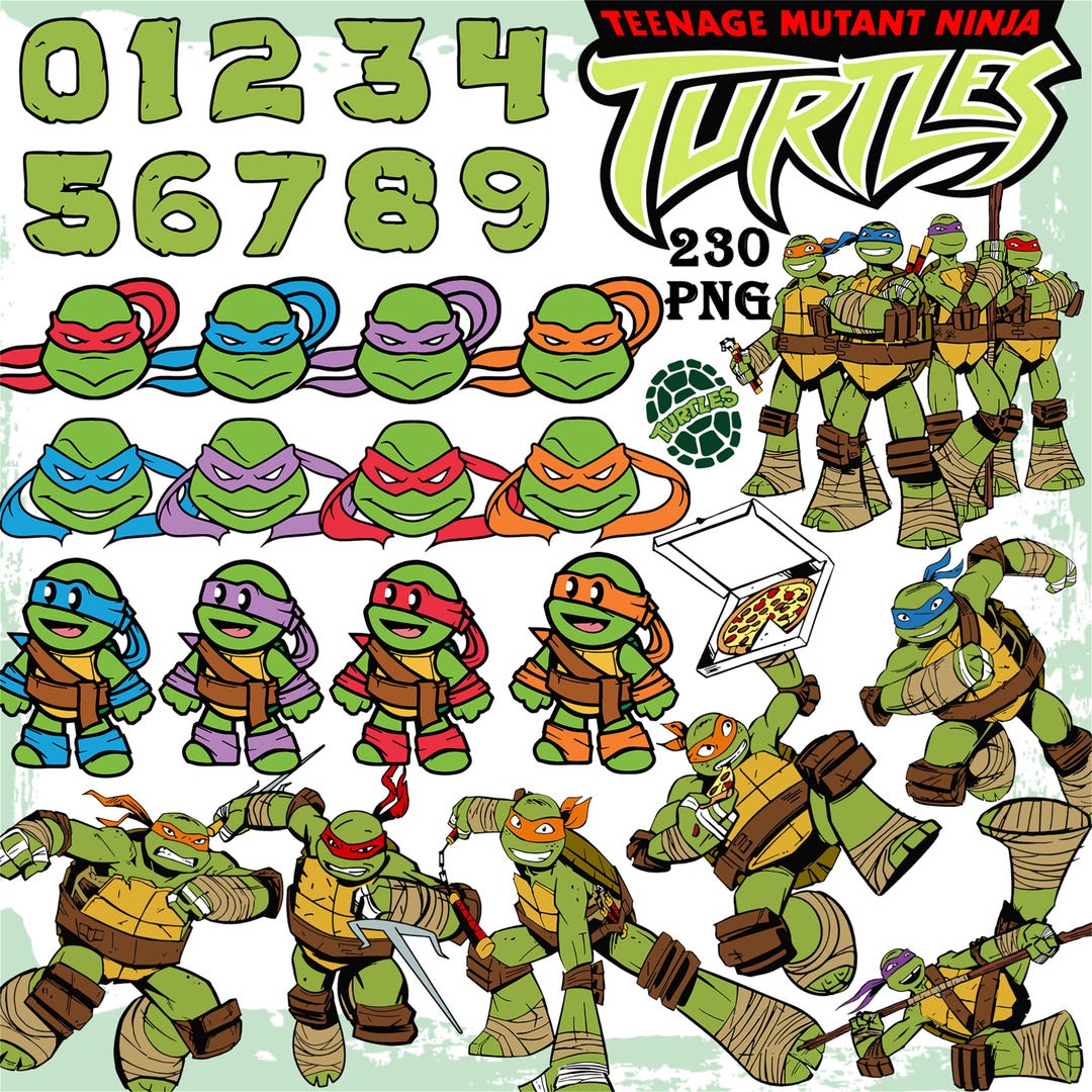 Ninja Turtles SVG Bundle, Ninja Turtles SVG PNG Clipart Bundle, Ninja ...