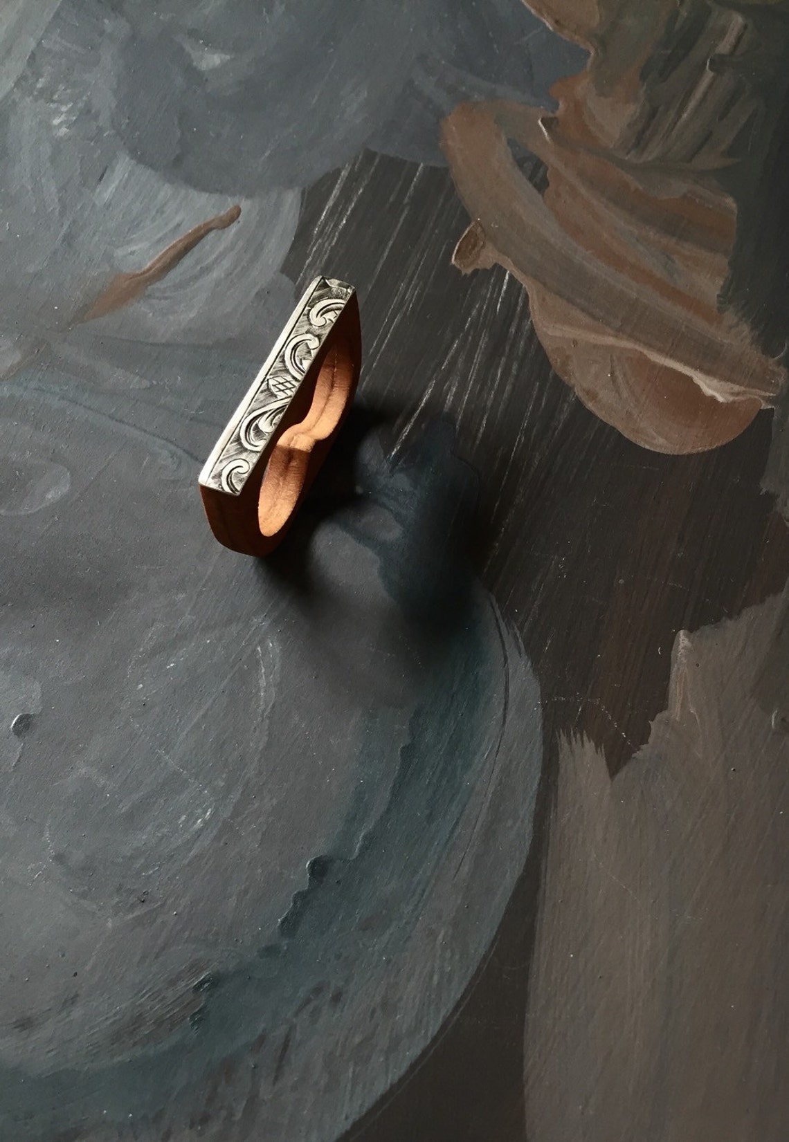 Silver Two Finger Ring Custom Size Unisex Bar Ring Men Mens - Etsy