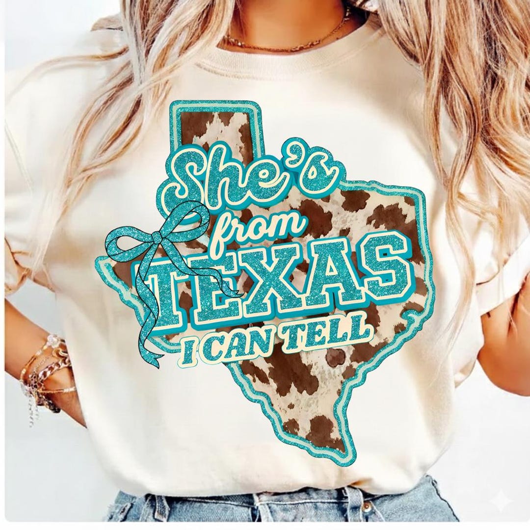 She’s From Texas I Can Tell PNG I Retro Texas Cowgirl PNG, Southern ...