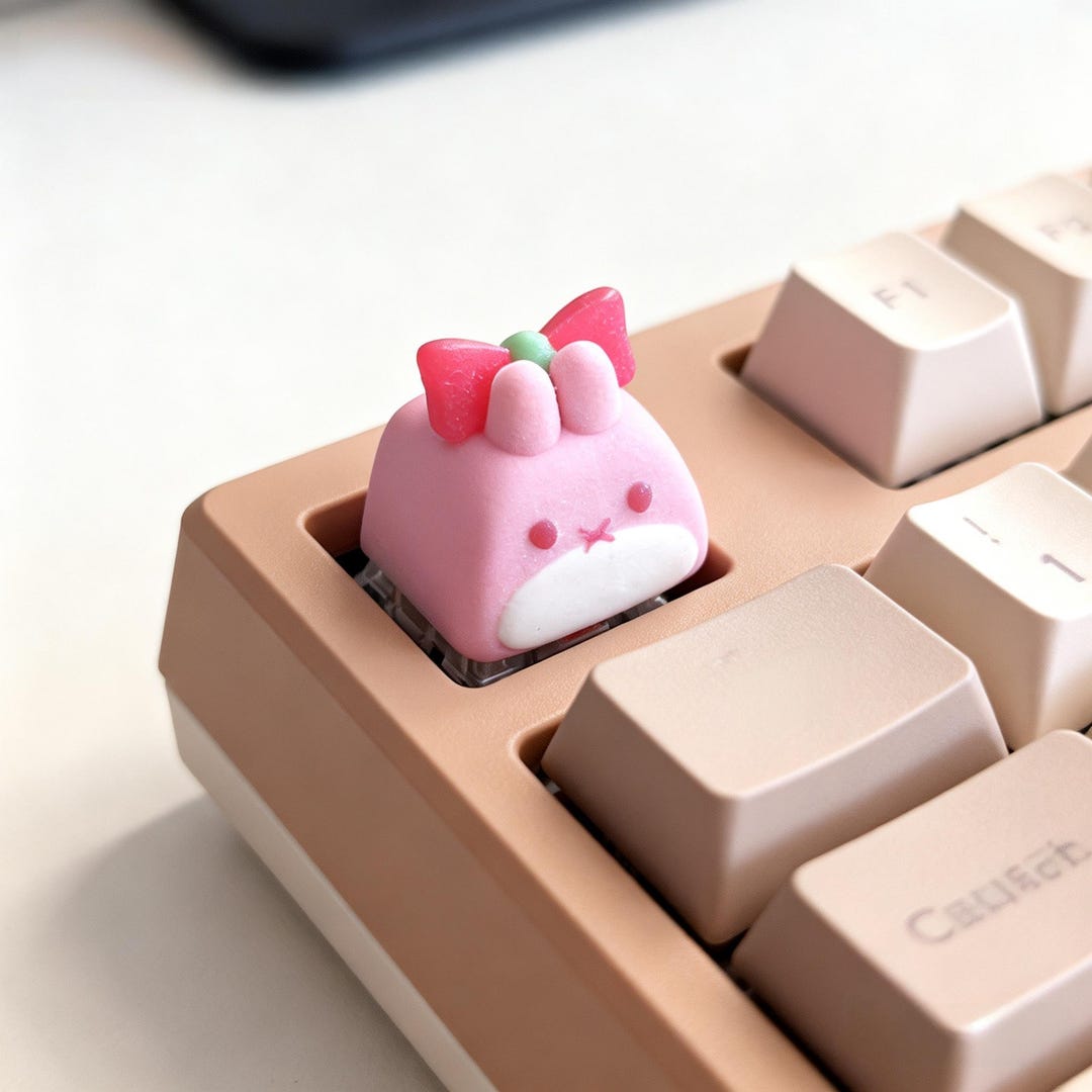 Handmade Pink Bunny Resin ESC Keycap – Anime Mechanical Keyboard - Etsy