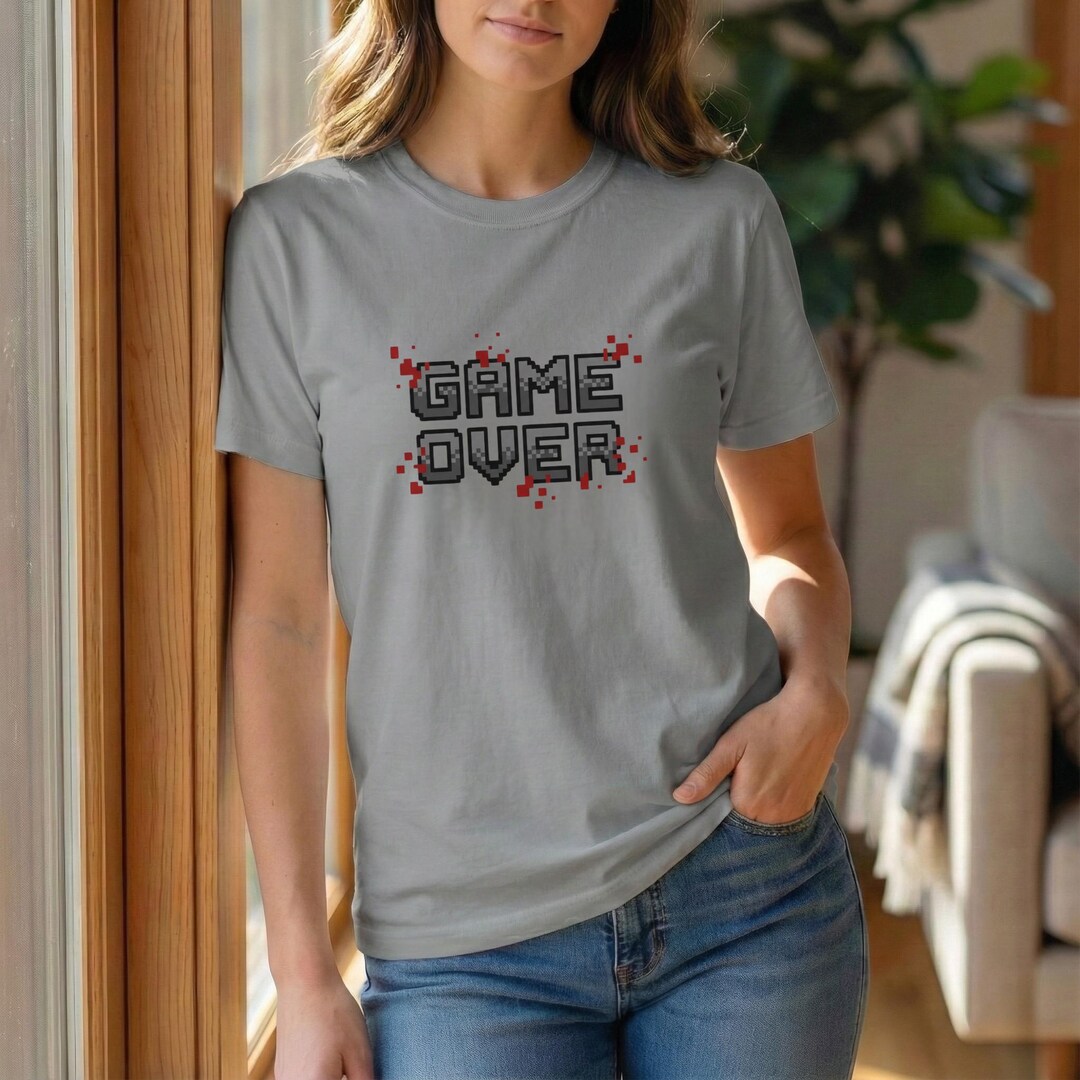 Game Over Shirt, Retro Pixel Art Gaming Tee, Unisex Gamer T Shirt ...