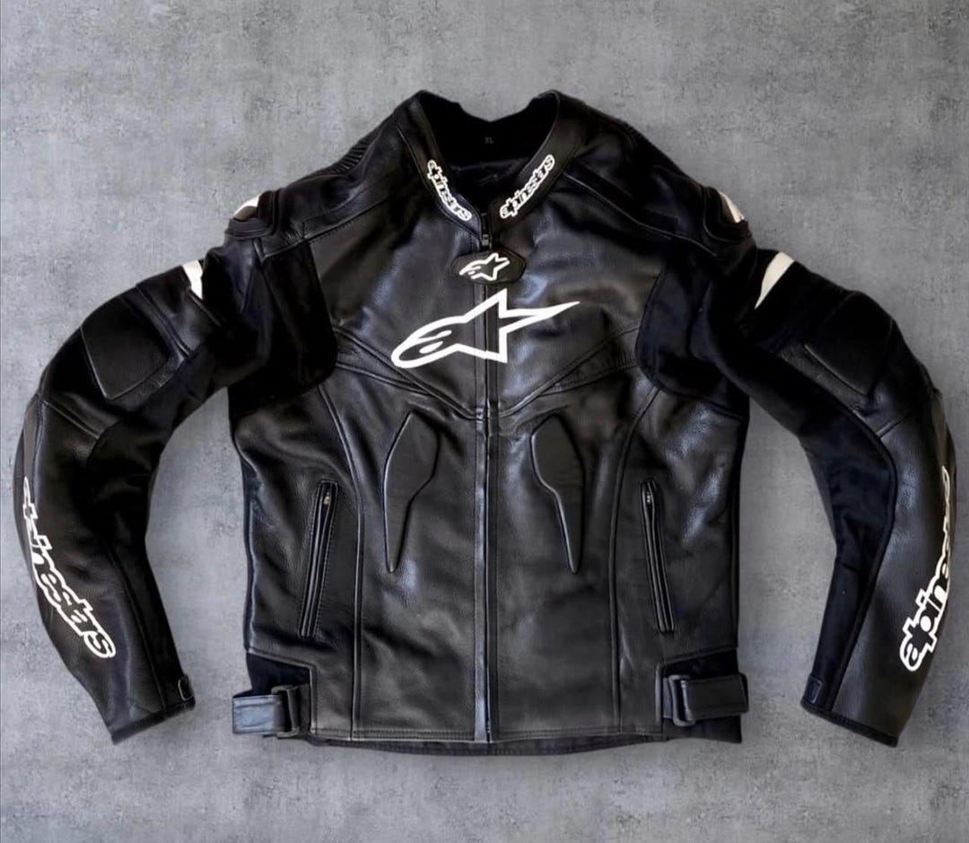 Men’s Leather Motorcycle Moto Jacket Classic Rider Style Biker Jacket ...