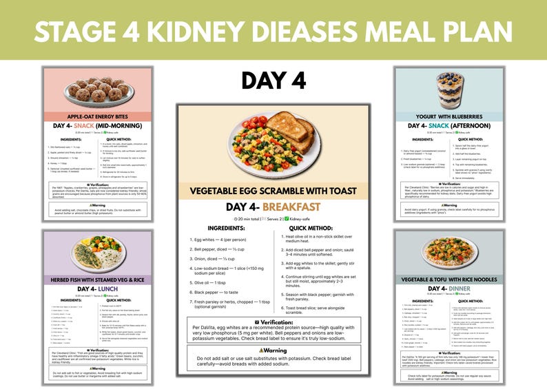 Stage 4 Kidney Disease Meal Plan Printable | 7-day Renal Diet Recipes ...