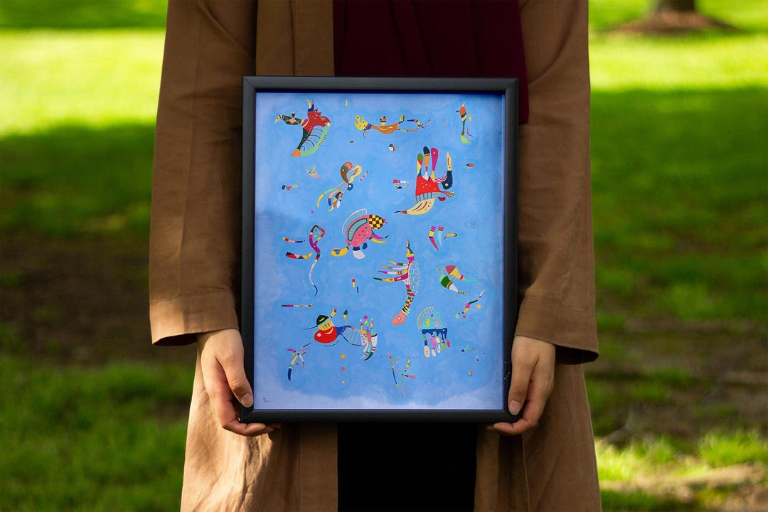 Kandinsky Abstract Floating Figures Canvas Wall Art, Blue Sky ...