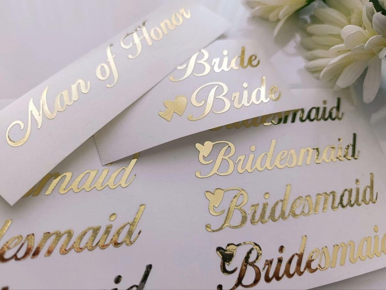 Vinyl Decal Cup Bride Groom Bridesmaid Wedding, Wedding Bridal Glasses ...