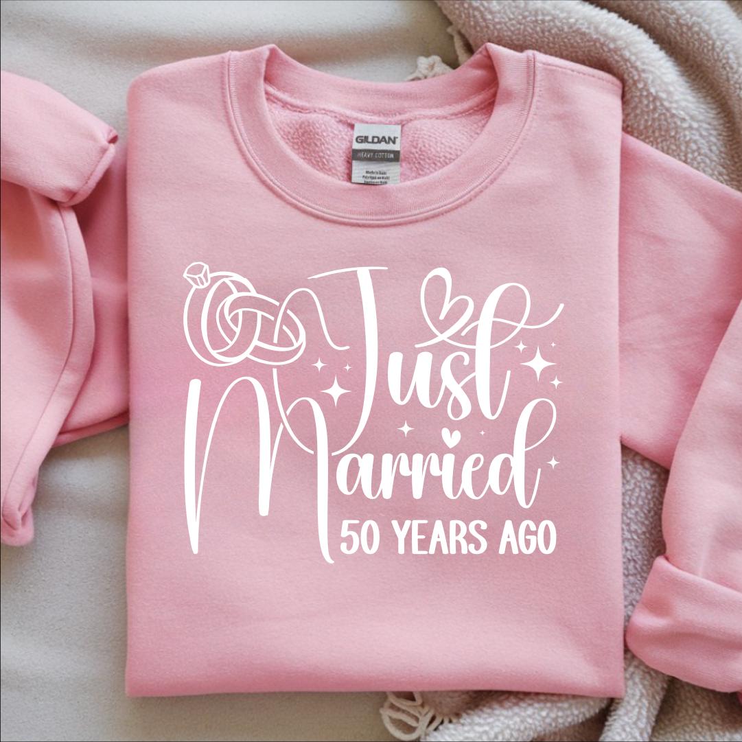 Just Married 50 Years Ago Svg, 50th Wedding Anniversary Matching ...