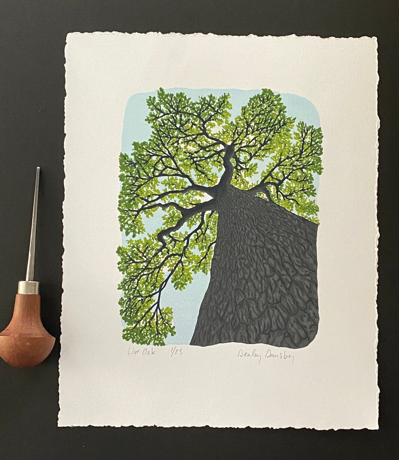 Live Oak Limited Edition Reduction Print Tree Treescape - Etsy
