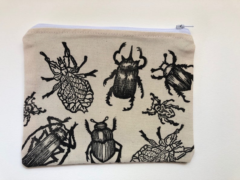 Butterfly Moth or Beetle Print Zipper Pouch/ Pencil Case/ | Etsy