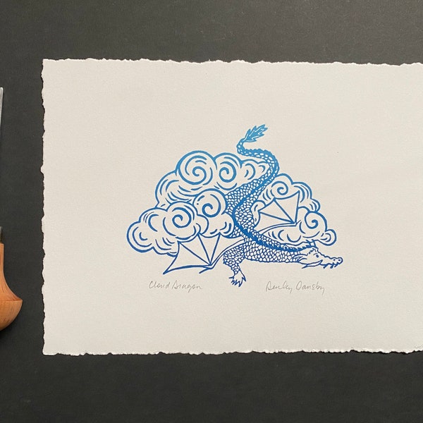 Dragon Lino Print - Etsy Ireland