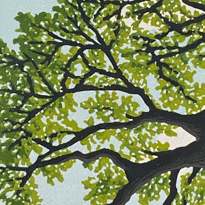 Live Oak, Limited Edition Reduction Print, Tree, Treescape - Etsy