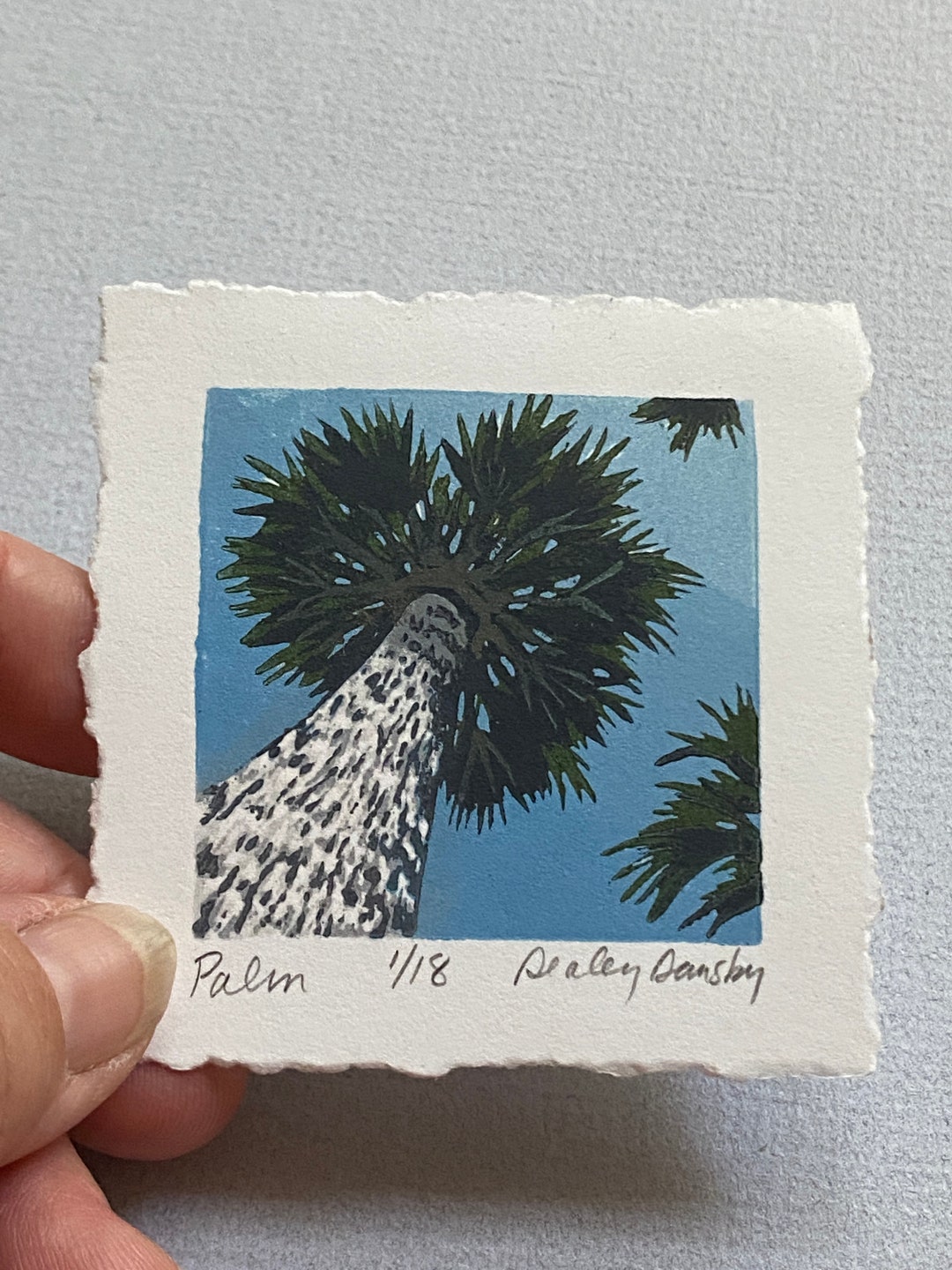 Palm Tree Lino Print: Limited Edition Coastal Art - Etsy