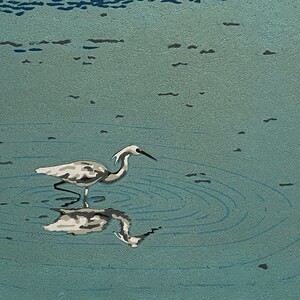 Egret, Lino Print, Reduction Print, Limited Edition, Reflection, Nature ...
