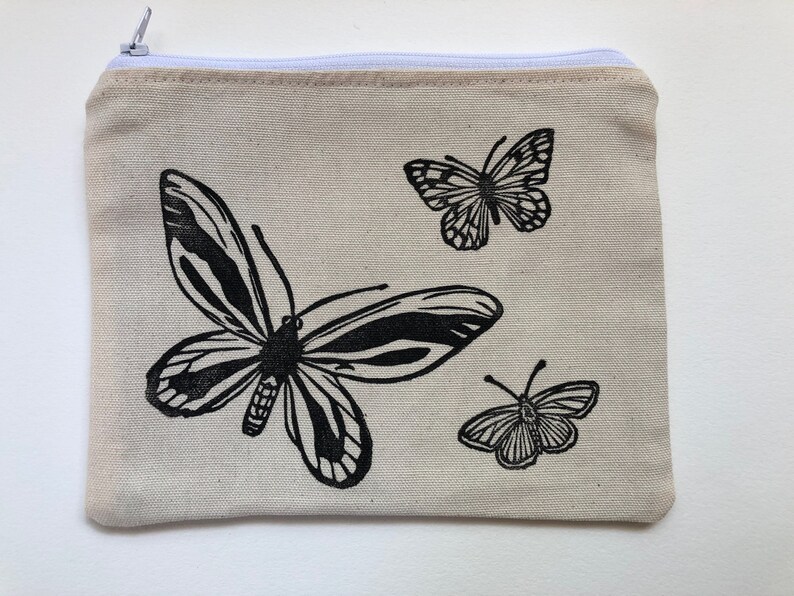 Butterfly Moth or Beetle Print Zipper Pouch/ Pencil Case/ | Etsy