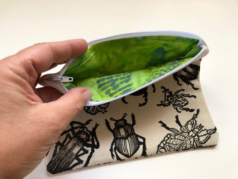 Butterfly Moth or Beetle Print Zipper Pouch/ Pencil Case/ | Etsy