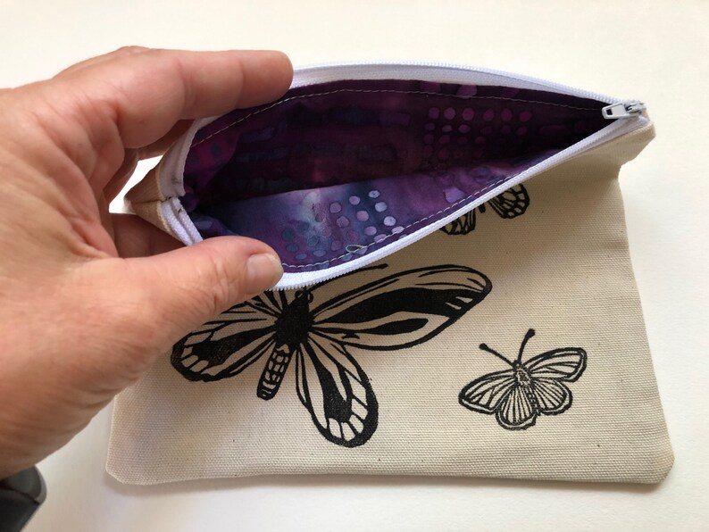 Butterfly Moth or Beetle Print Zipper Pouch/ Pencil Case/ | Etsy