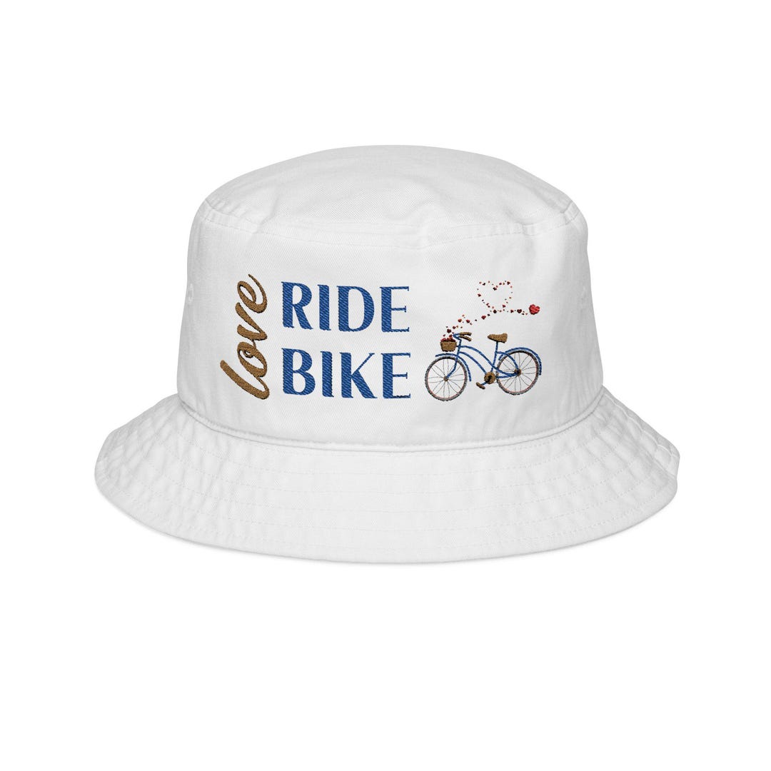 Love Ride Bike Bucket Hat | Embroidered Bicycle Graphic - Etsy