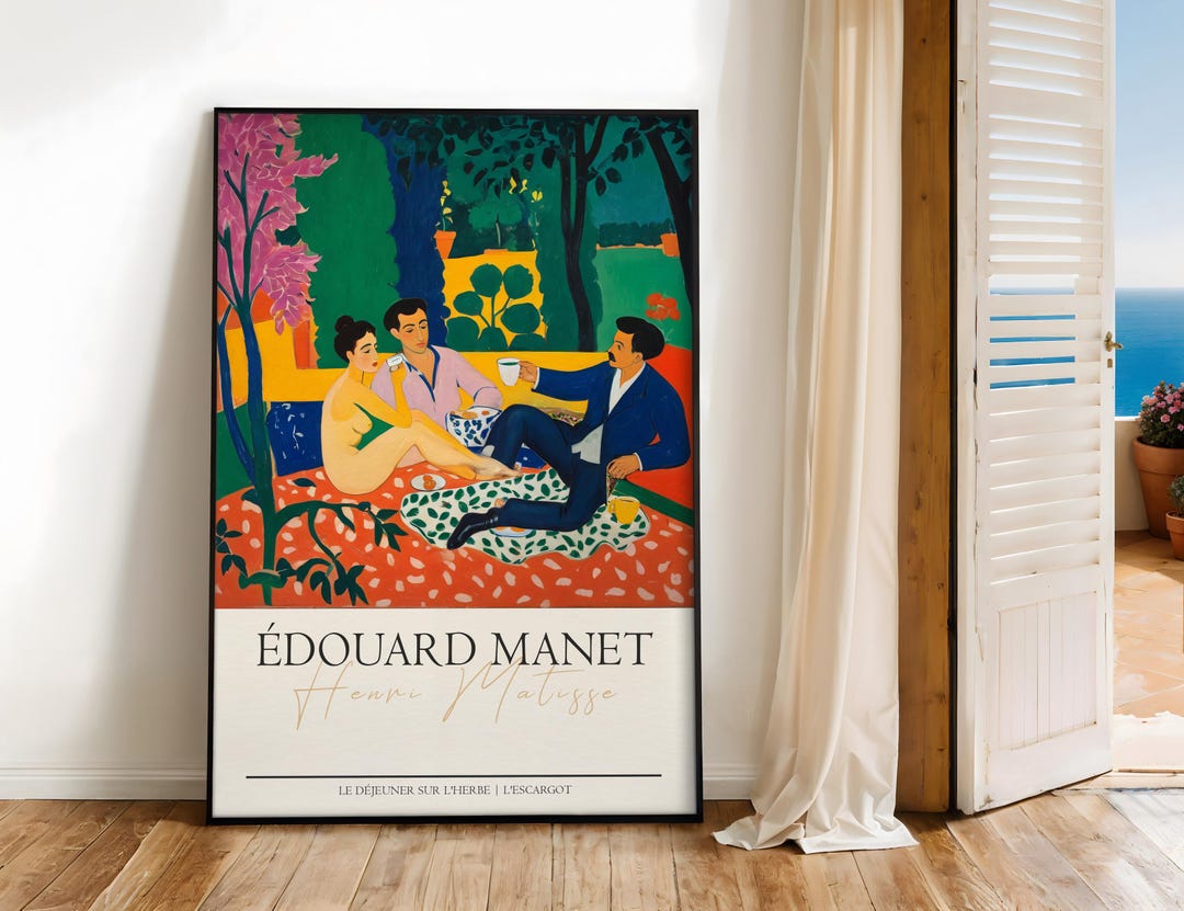 Édouard Manet Poster: the Luncheon on the Grass in the Style of Henri ...