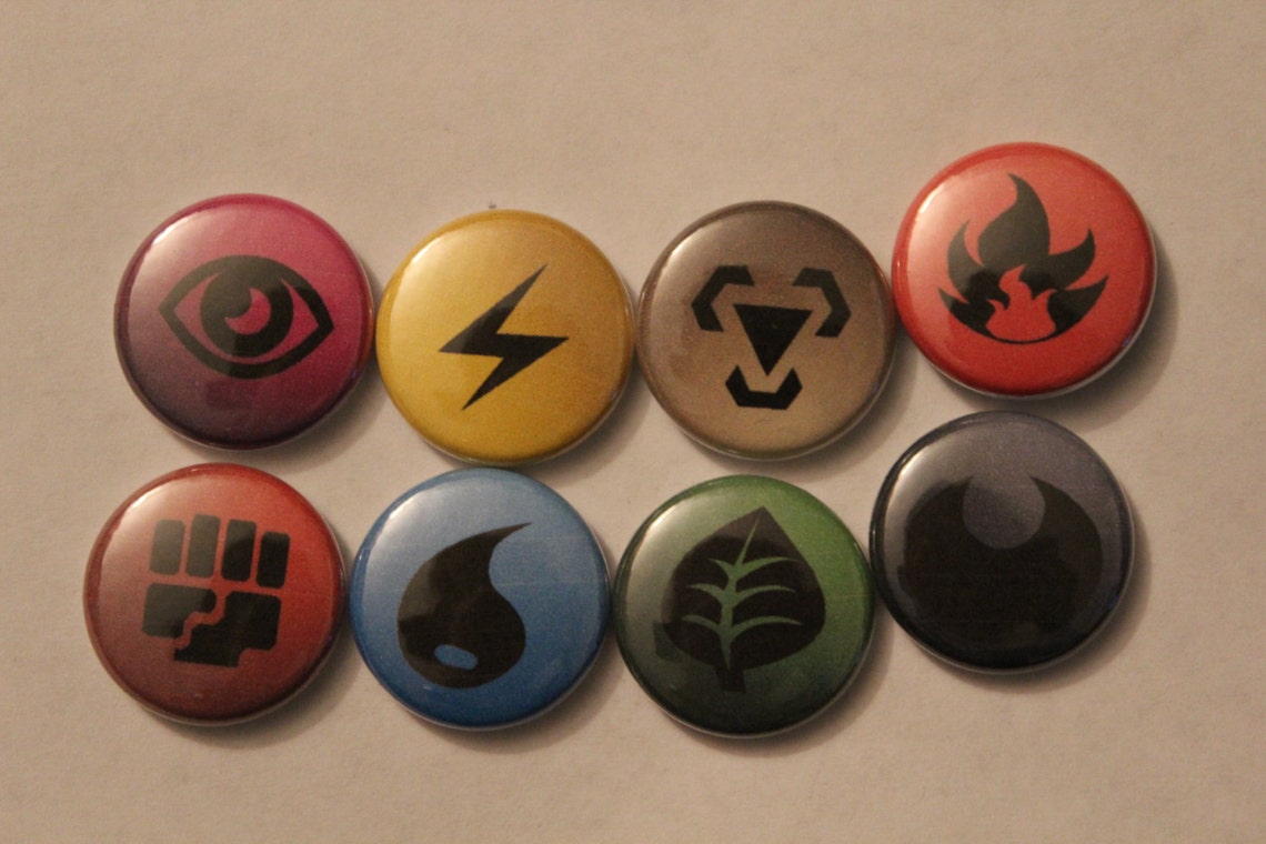 1 Inch Pokemon Energy Button - Etsy