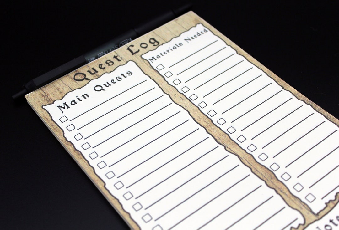 Handmade Quest Log to Do List Notepad - Etsy