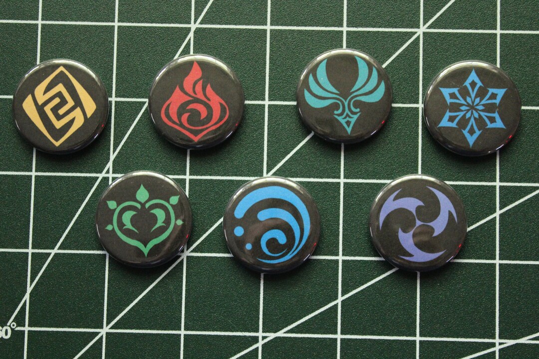 Genshin Impact Element Buttons/keychains/magnets - Etsy