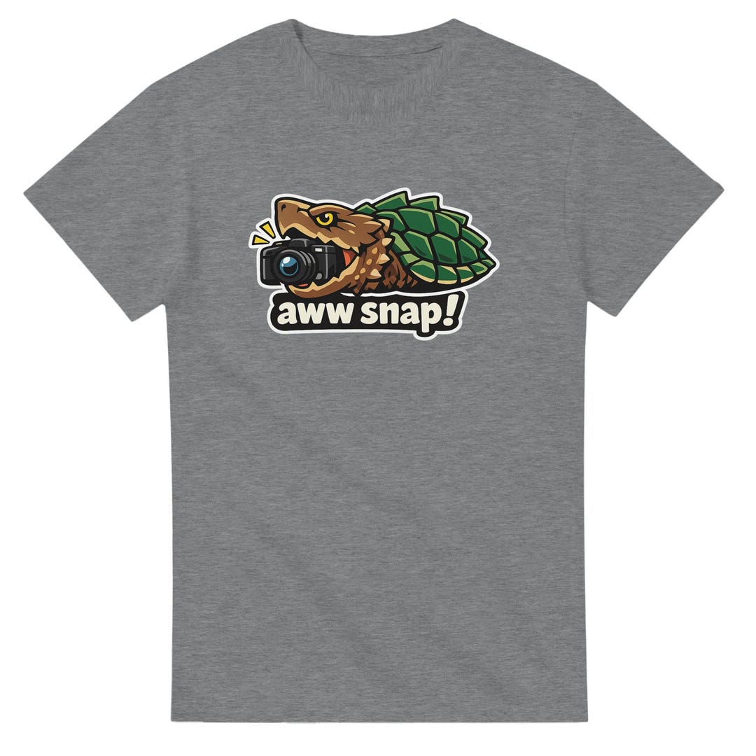 Aww Snap! Alligator Snapping Turtle Photography T-shirt | Funny Camera ...