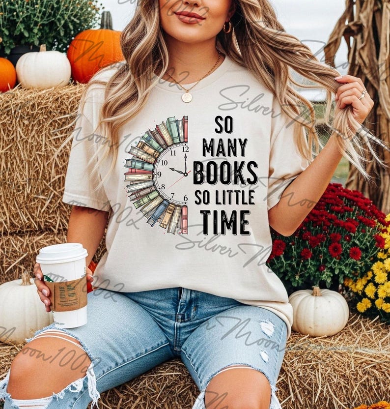 So Many Books so Little Time PNG, Book Lover Quote Design, Retro ...