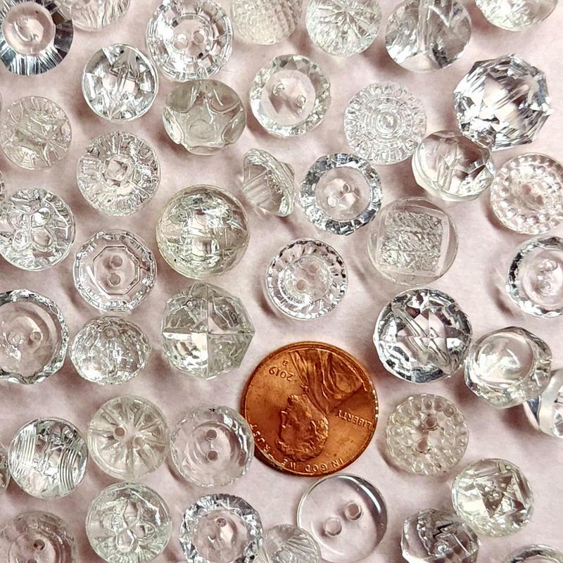 Clear Glass Buttons - Etsy