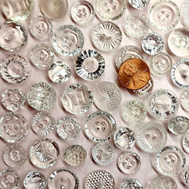Antique Glass Buttons - Etsy