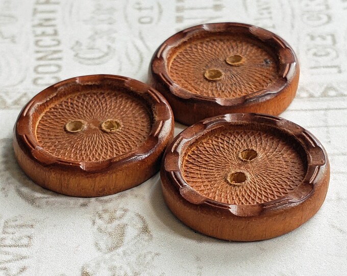 Spirograph Design & Raised Border Wood Coat Buttons 7/8 - Etsy