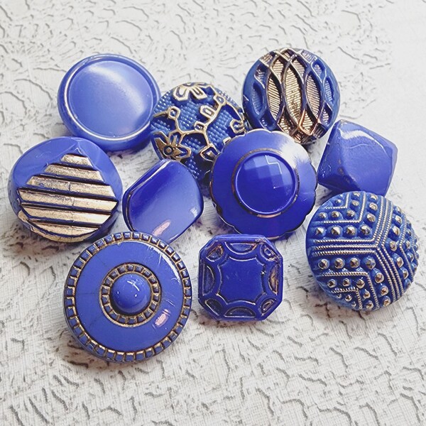 Blue Glass Buttons - Etsy