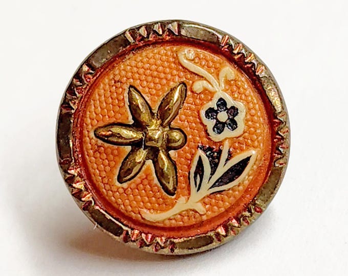 Antique Textured Sheet Celluloid Perforate Stick-up Button ~ Delightful ...