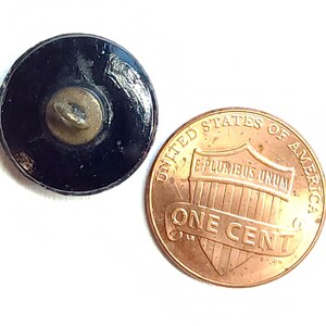 Vintage Black Glass Ivy Leaf Picture Buttons W/ Gorgeous Iridescent ...