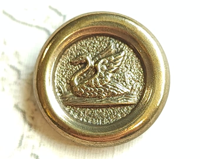 Beautiful Swan W/ Raised Wings ~ Antique Stamped Brass Bird Picture ...
