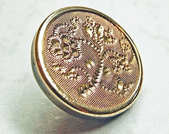 XL Stamped Brass Button with Faux MOP Inlay 1 1/4 Extra Fein Back Mark ...
