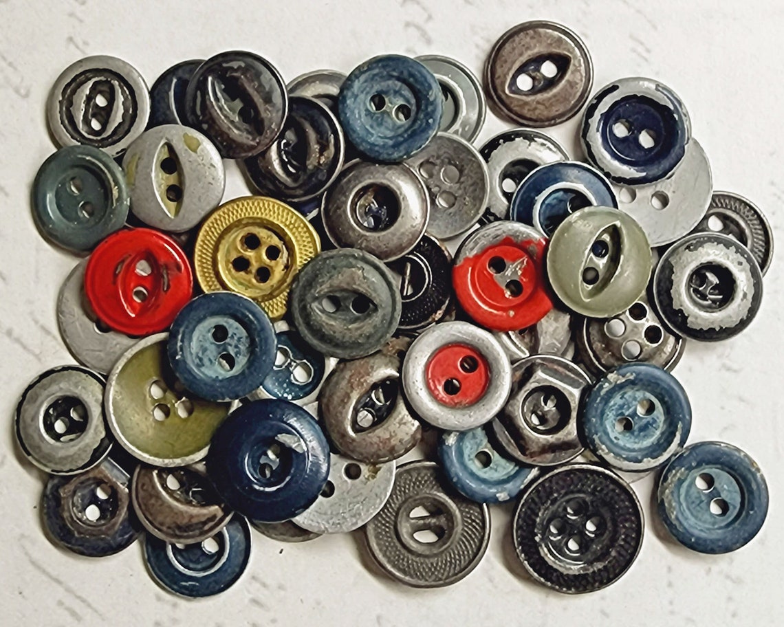 50 Vintage Metal Overall Work Clothes Buttons Workwear Pants - Etsy