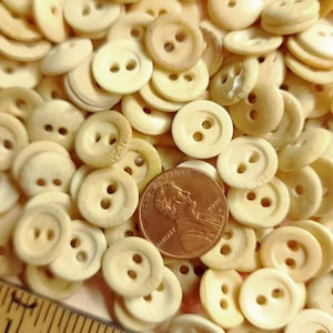 16 Antique 2-hole Bone Buttons ~ All Just Under 1/2" 12mm ~ Restoration ...