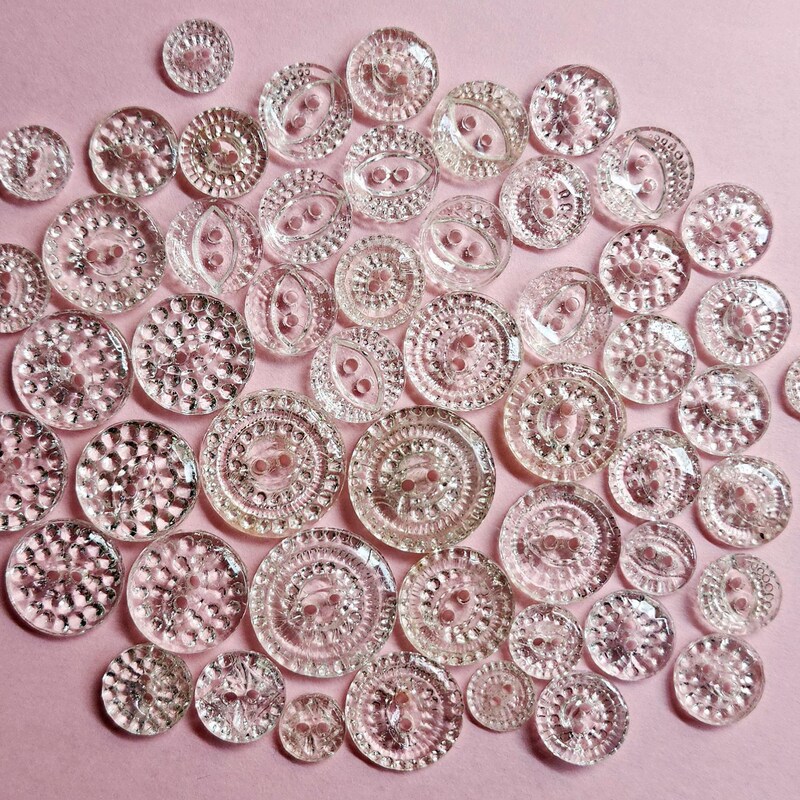 Clear Glass Buttons - Etsy