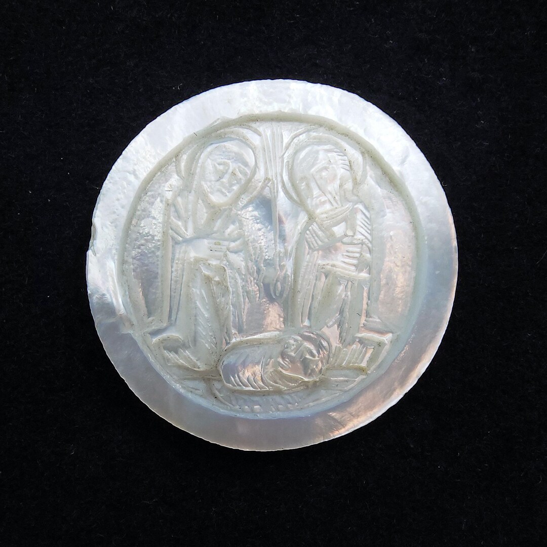 Holy Family Nativity Scene ~ Large Vintage Carved Bethlehem Pearl ...