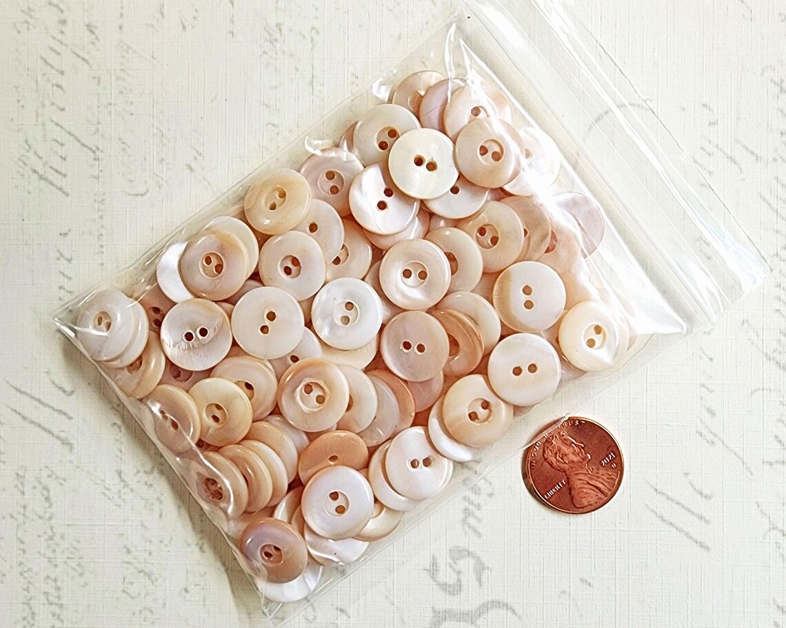 25 to 100 Vintage 1940s Mother of Pearl Shell MOP Buttons ~ White Thru ...